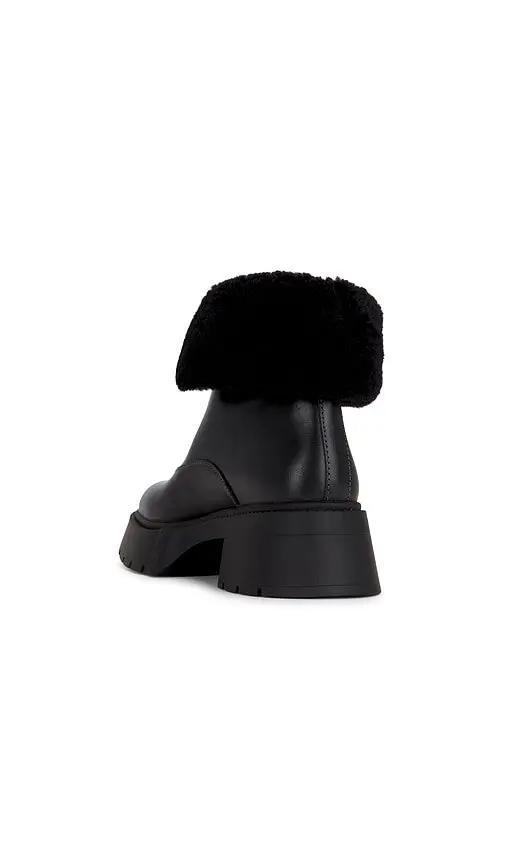 COACH Leah Platform Shearling Zip Bootie - Black