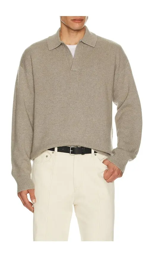Helmut Lang Brushed Polo In Grey - Fog