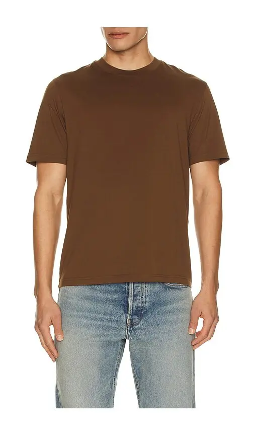 FRAME Light Cotton Tee In Brown - Caramel