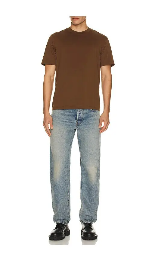 FRAME Light Cotton Tee In Brown - Caramel