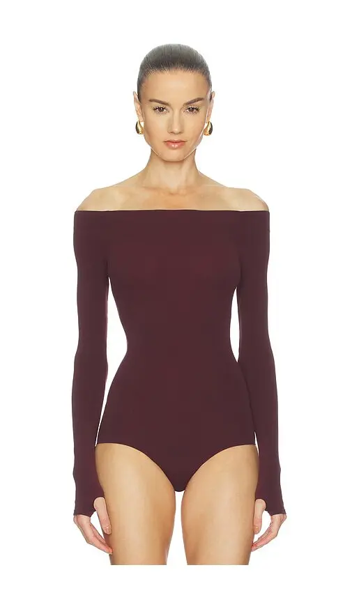 Commando Ballet Off-shoulder Bodysuit - Raisin