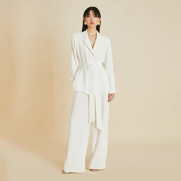 Olivia Von Halle Jagger Pajamas - Ivory