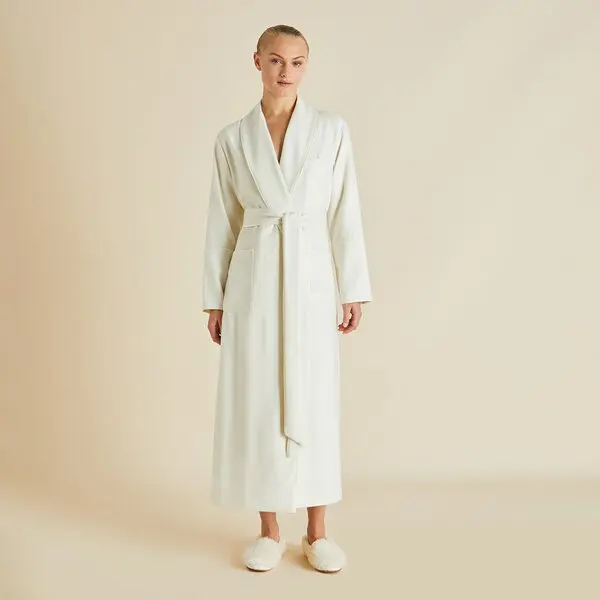 Olivia Von Halle Logan Aspen Robe - Ivory