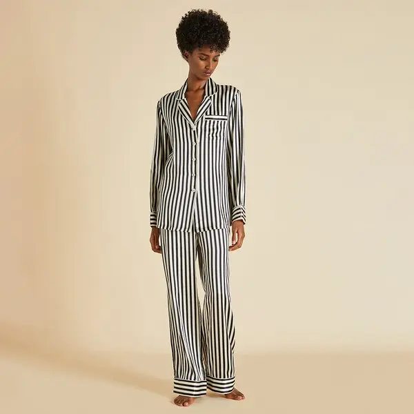 Olivia Von Halle Lila Nika Pajamas - Black
