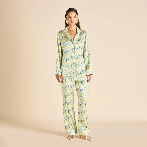 Olivia Von Halle Lila Loulou Can-can Pajamas - Yellow