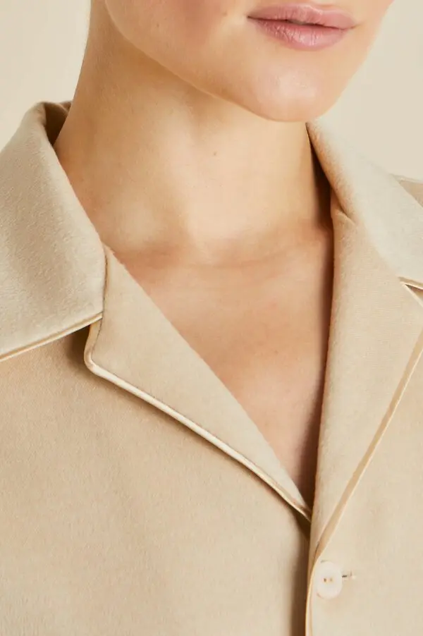 Olivia Von Halle Vanderbilt Muscat Pajamas - Beige