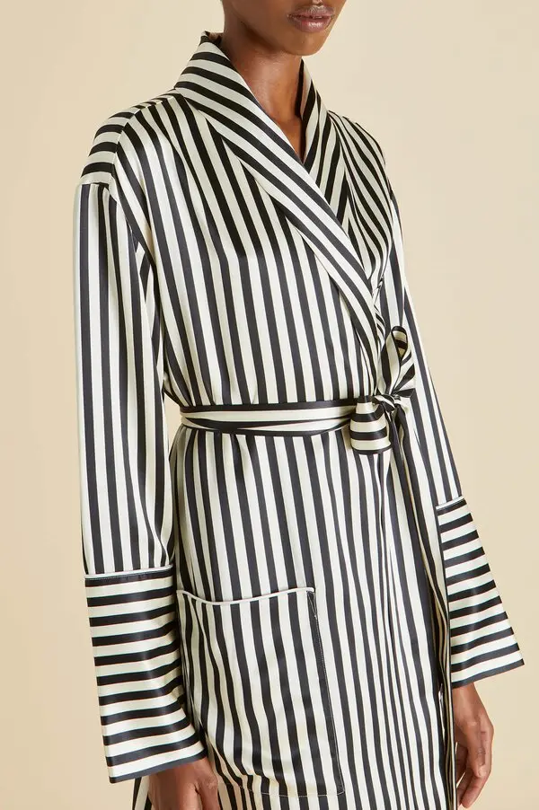 Olivia Von Halle Capability Nika Stripe Robe