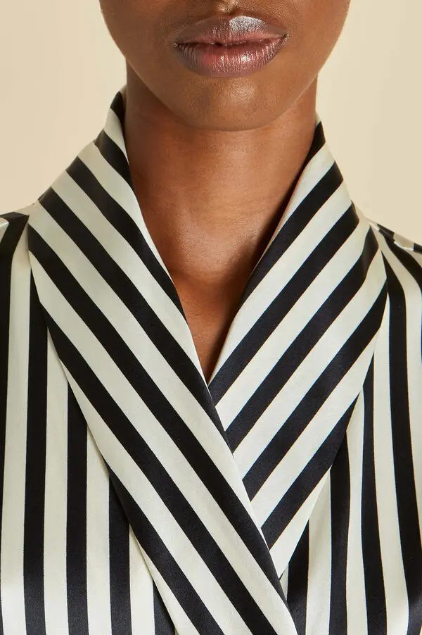 Olivia Von Halle Capability Nika Stripe Robe