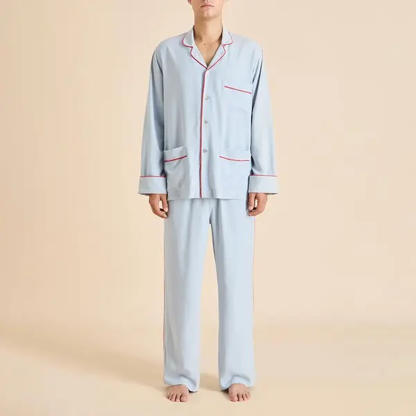 Olivia Von Halle Laurent Cerulean Pyjamas - Blue