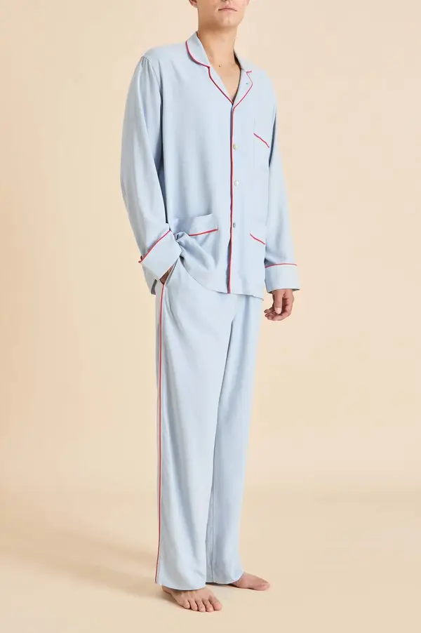 Olivia Von Halle Laurent Cerulean Pyjamas