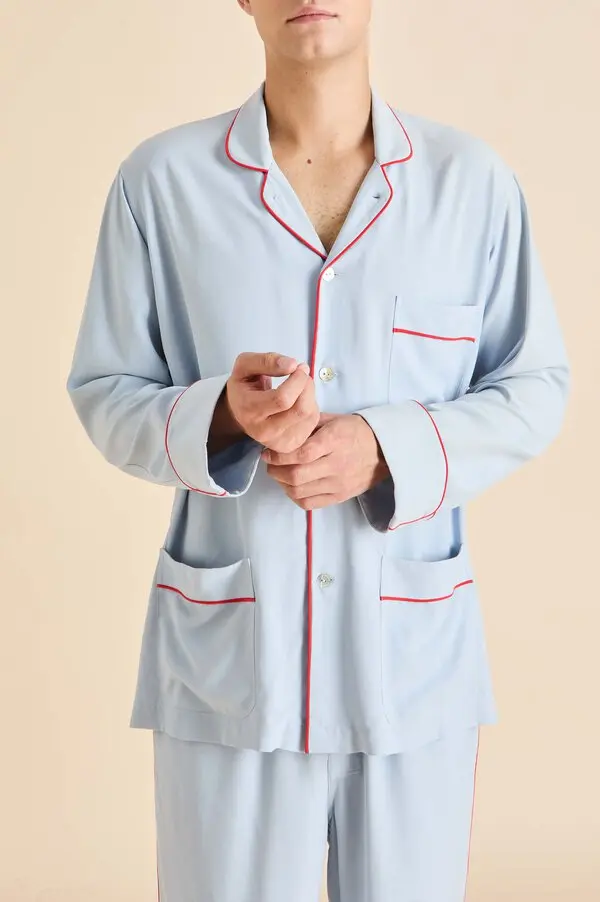 Olivia Von Halle Laurent Cerulean Pyjamas
