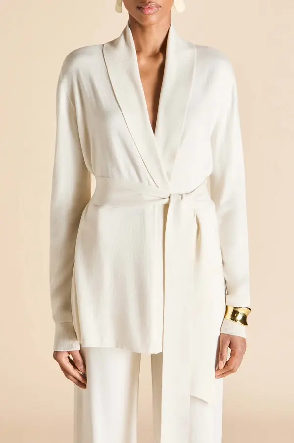 Olivia Von Halle Caro Alaska Ivory Knitwear - White
