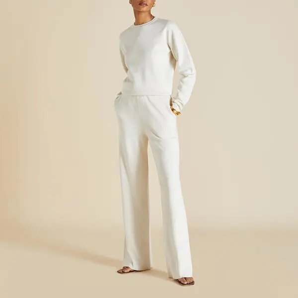 Olivia Von Halle Carmel Alaska Ivory Knitwear - White