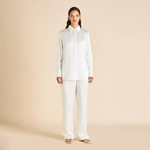 Olivia Von Halle Bacall Pajamas - Ivory