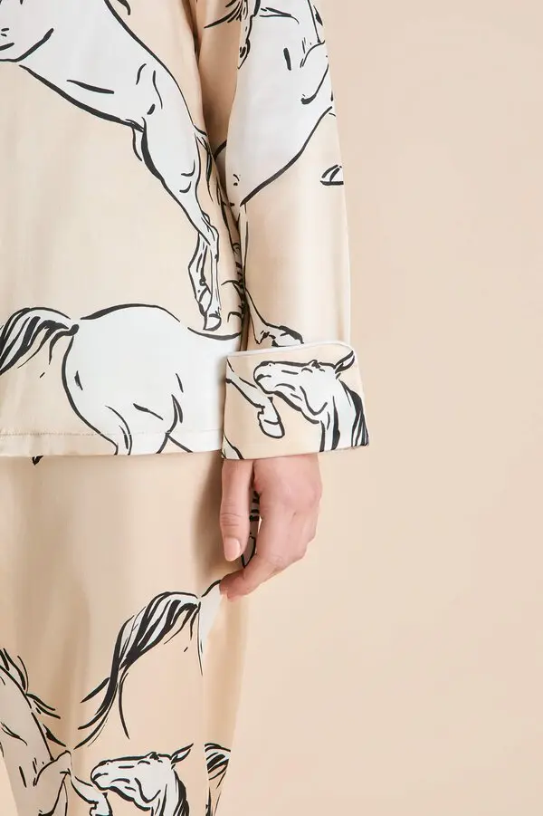 Olivia Von Halle Lila Clementine Horse Pajamas - Caramel