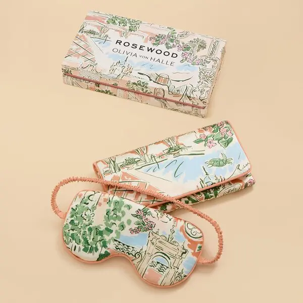 Olivia Von Halle Audrey Mansion Landscape Eye Mask - Peach