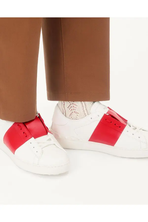 Valentino Garavani Calfskin Open Sneaker - White