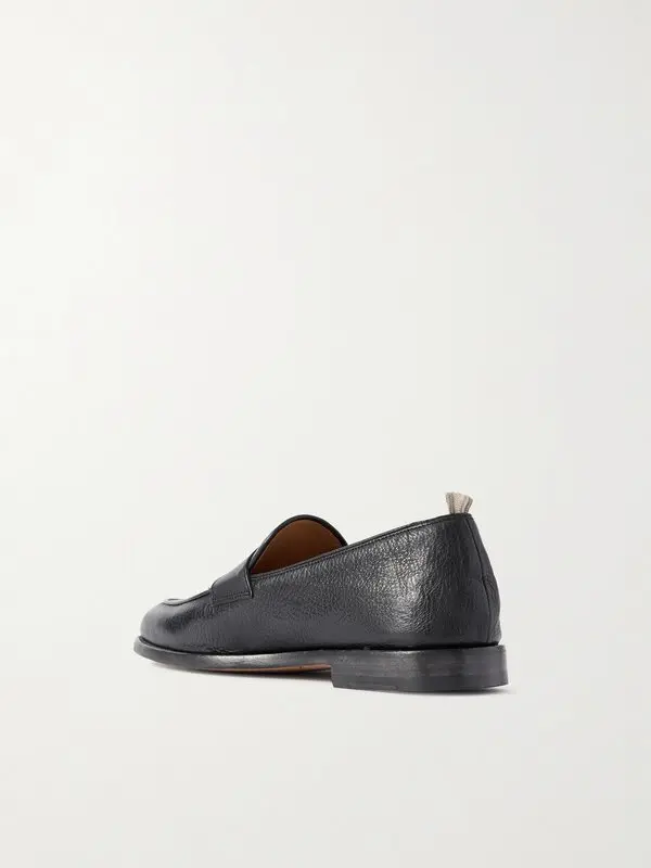 Officine Creative Opera 001 Deerskin Penny Loafers - Black