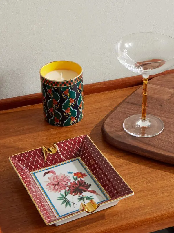 La DoubleJ Beto Val Birdbloom Painted Porcelain Ashtray