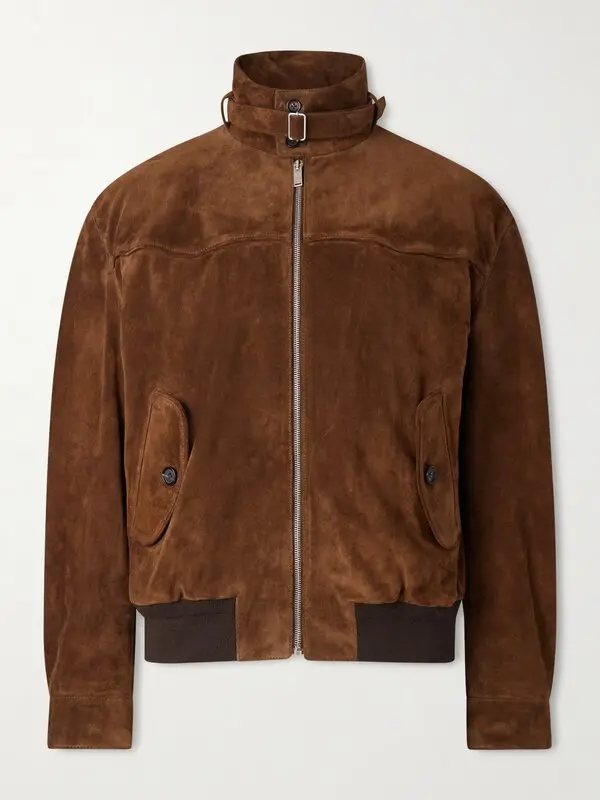 Alexander McQueen Panelled Suede Harrington Jacket