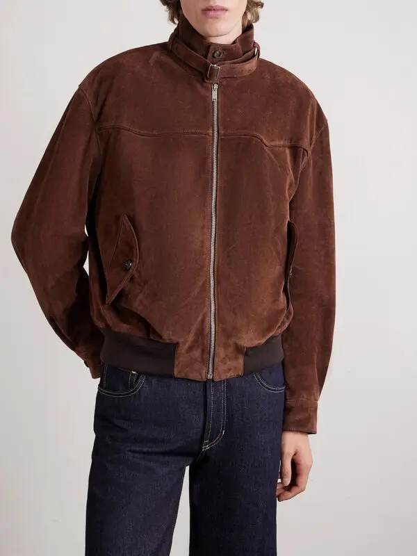Alexander McQueen Panelled Suede Harrington Jacket