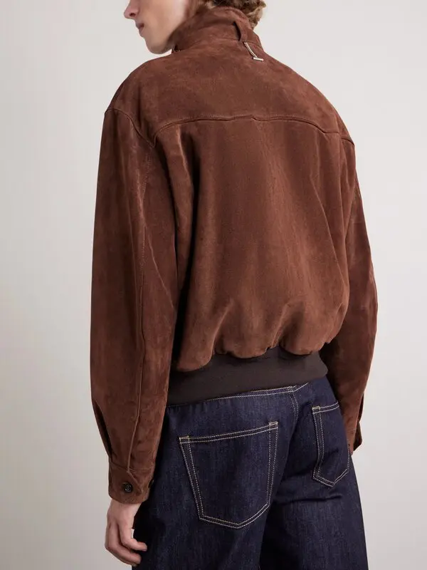 Alexander McQueen Panelled Suede Harrington Jacket