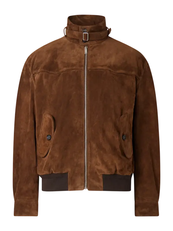 Alexander McQueen Panelled Suede Harrington Jacket - Brown