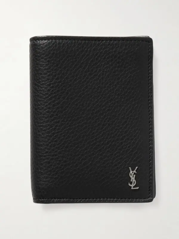 Saint Laurent Logo-appliquéd Full-grain Leather Billfold Wallet - Black