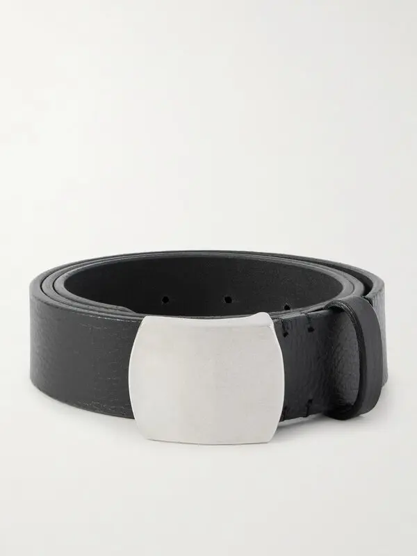 NEIGHBORHOOD 3cm Full-grain Leather Belt - Black