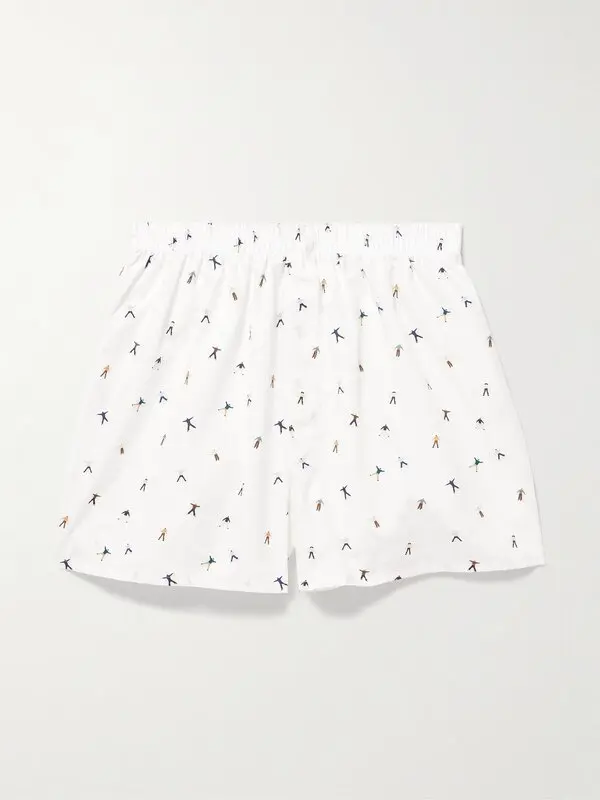 Sunspel Printed Cotton Boxer Shorts