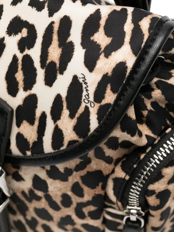 GANNI Leopard Print Bucky Nano Backpack - Multi