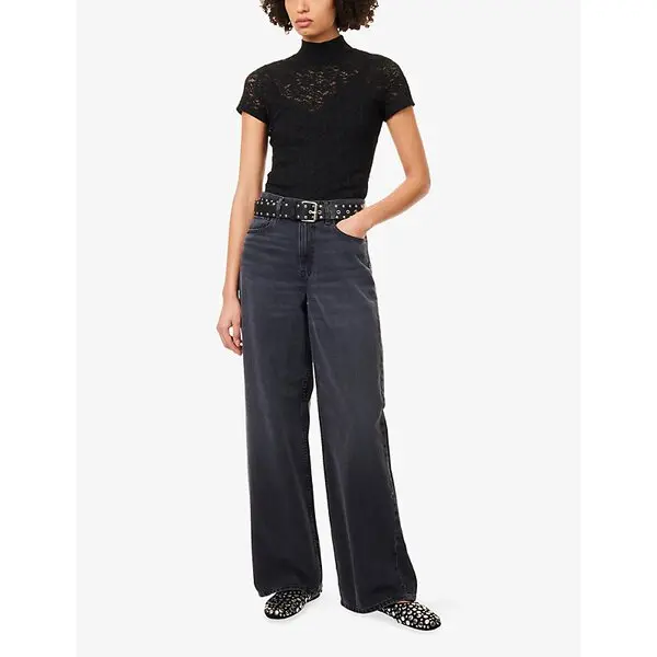 Paige Lace Stretch-woven Top