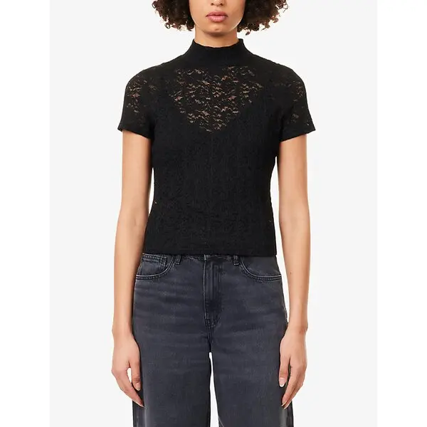 Paige Lace Stretch-woven Top
