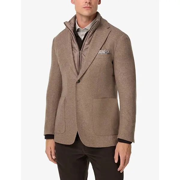 Boggi Milano Wool-blend Jacket With Removable Gilet