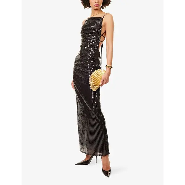 Bec & Bridge Sequin Woven Maxi Dress