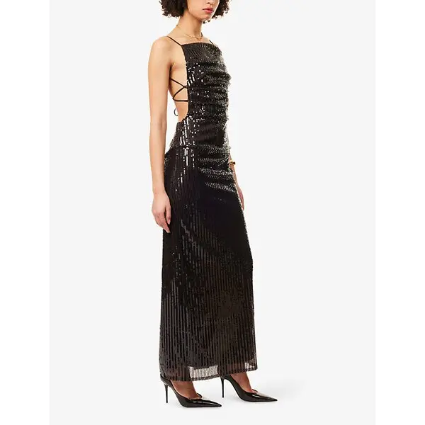 Bec & Bridge Sequin Woven Maxi Dress