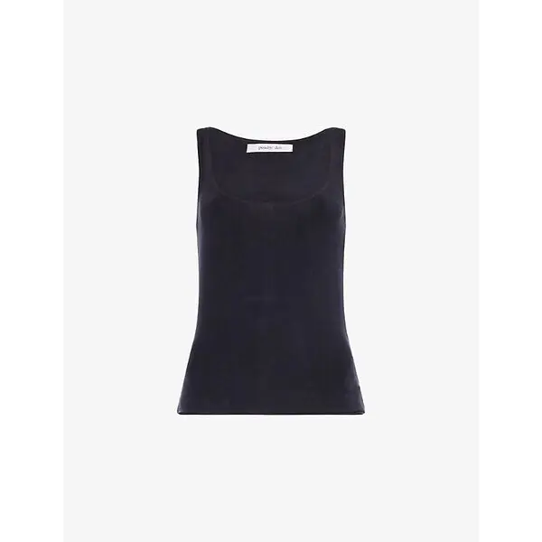 PEACHY DEN Kylie Scoop-neck Stretch-jersey Top - Graphite