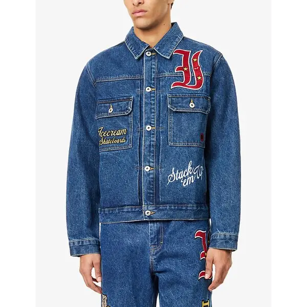 ICECREAM Mascot Embroidered Denim Jacket