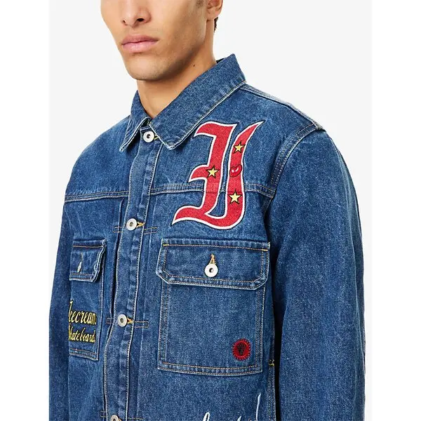 ICECREAM Mascot Embroidered Denim Jacket