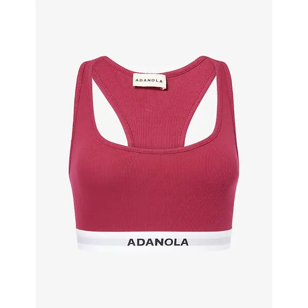 ADANOLA Intimate Racer-back Cotton-jersey Bra - Berry Red