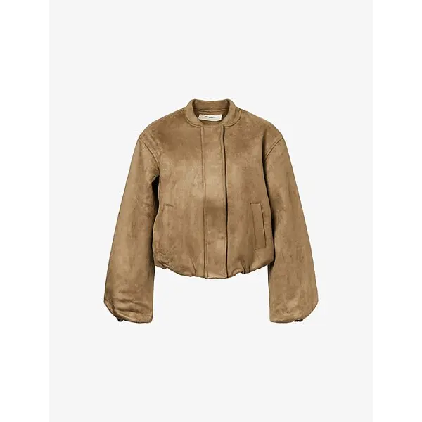 4TH & RECKLESS Cropped Faux-suede Bomber Jacket