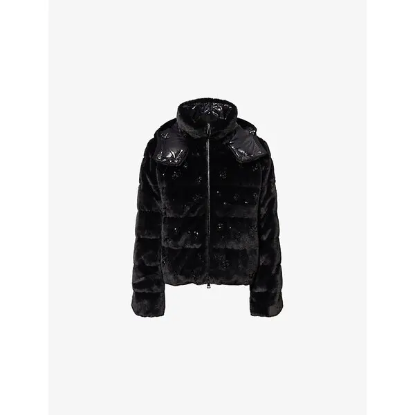 Moncler Andronne Hooded Sequin-embellished Down Jacket - Black