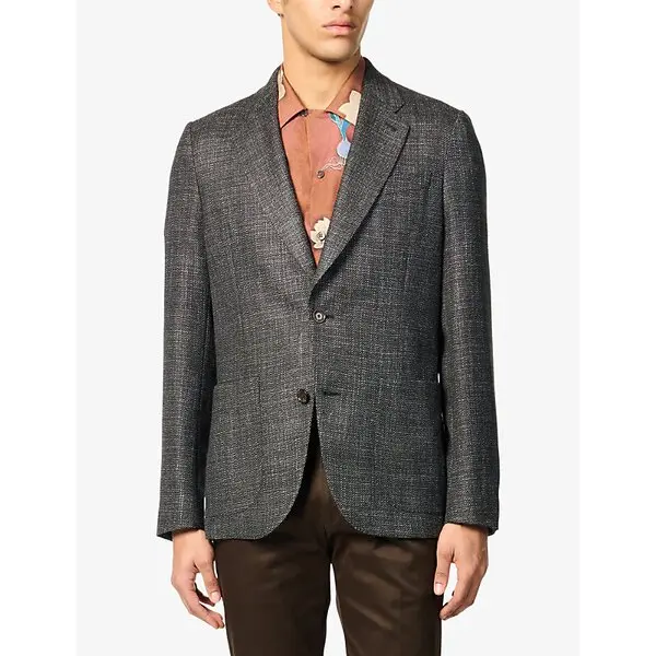 Paul Smith Check-print Single-breasted Wool Blazer