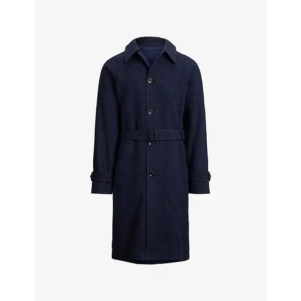 Polo Ralph Lauren Balmacaan Reversible Wool, Silk And Linen-blend Coat