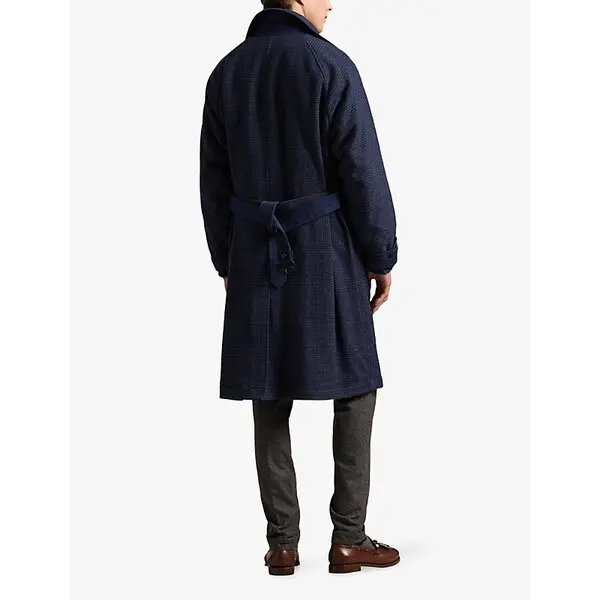 Polo Ralph Lauren Balmacaan Reversible Wool, Silk And Linen-blend Coat