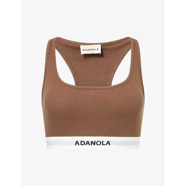 ADANOLA Intimate Racer-back Cotton-jersey Bra - Mocha