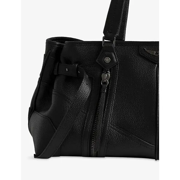 Zadig&Voltaire Leather Sunny Shopper Shoulder Bag - Black
