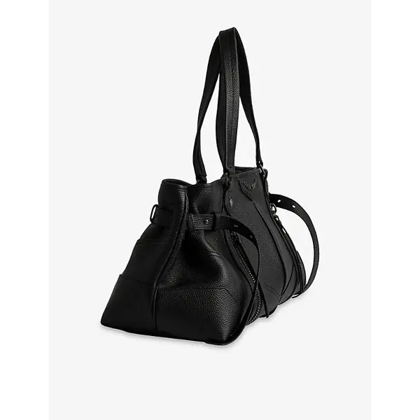 Zadig&Voltaire Leather Sunny Shopper Shoulder Bag - Black