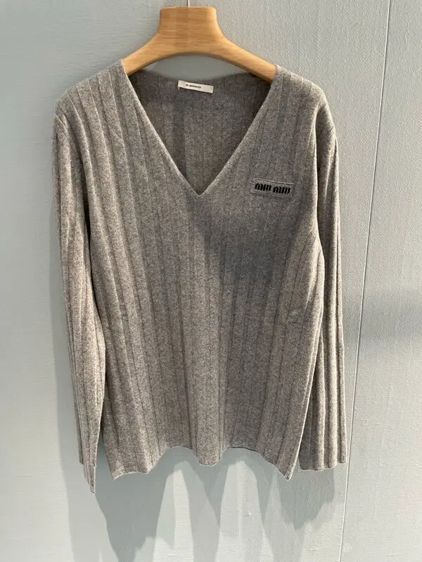 Miu Miu V-neck Ribbed Knit