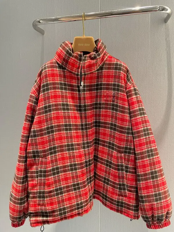 Miu Miu Plaid Bomber